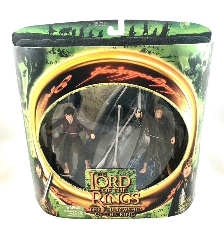 2001 Toybiz Frodo And Samwise Gamgee w/Elven Boat (The FOTR)