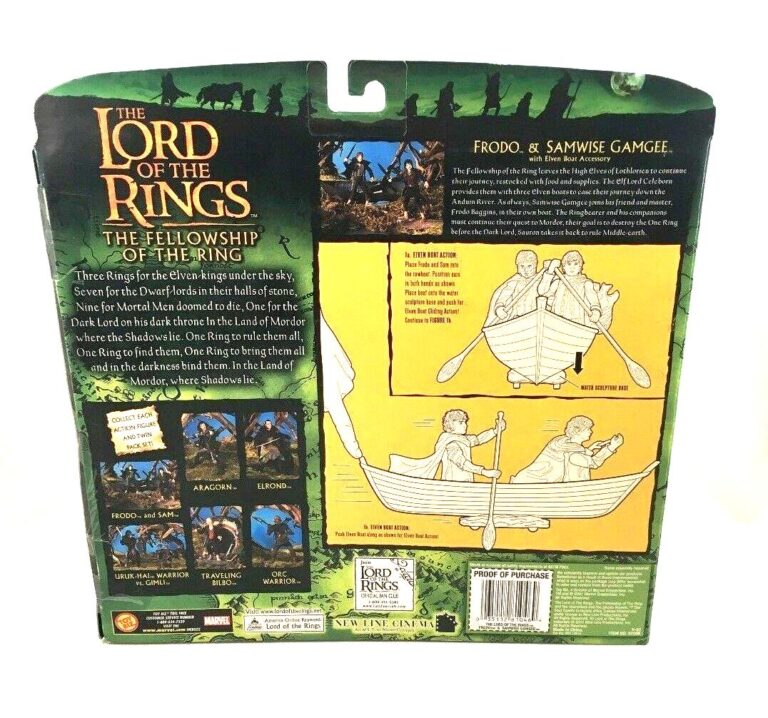 2001 Toybiz Frodo And Samwise Gamgee w/Elven Boat (The FOTR)