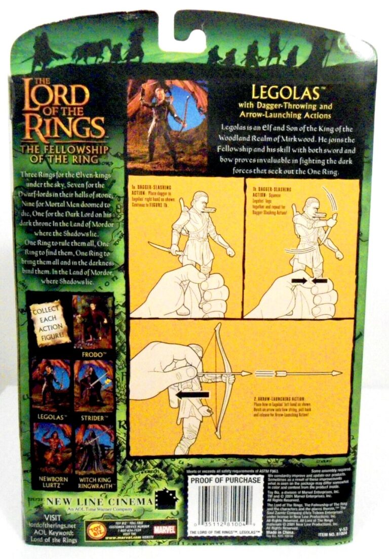 2001 Toybiz Legolas w/Dagger Slashing Action (The FOTR)