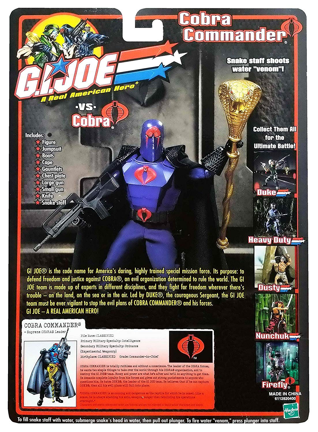 2001 G.I. Joe Cobra Commander “12 Inch Deluxe w/Snake staff”