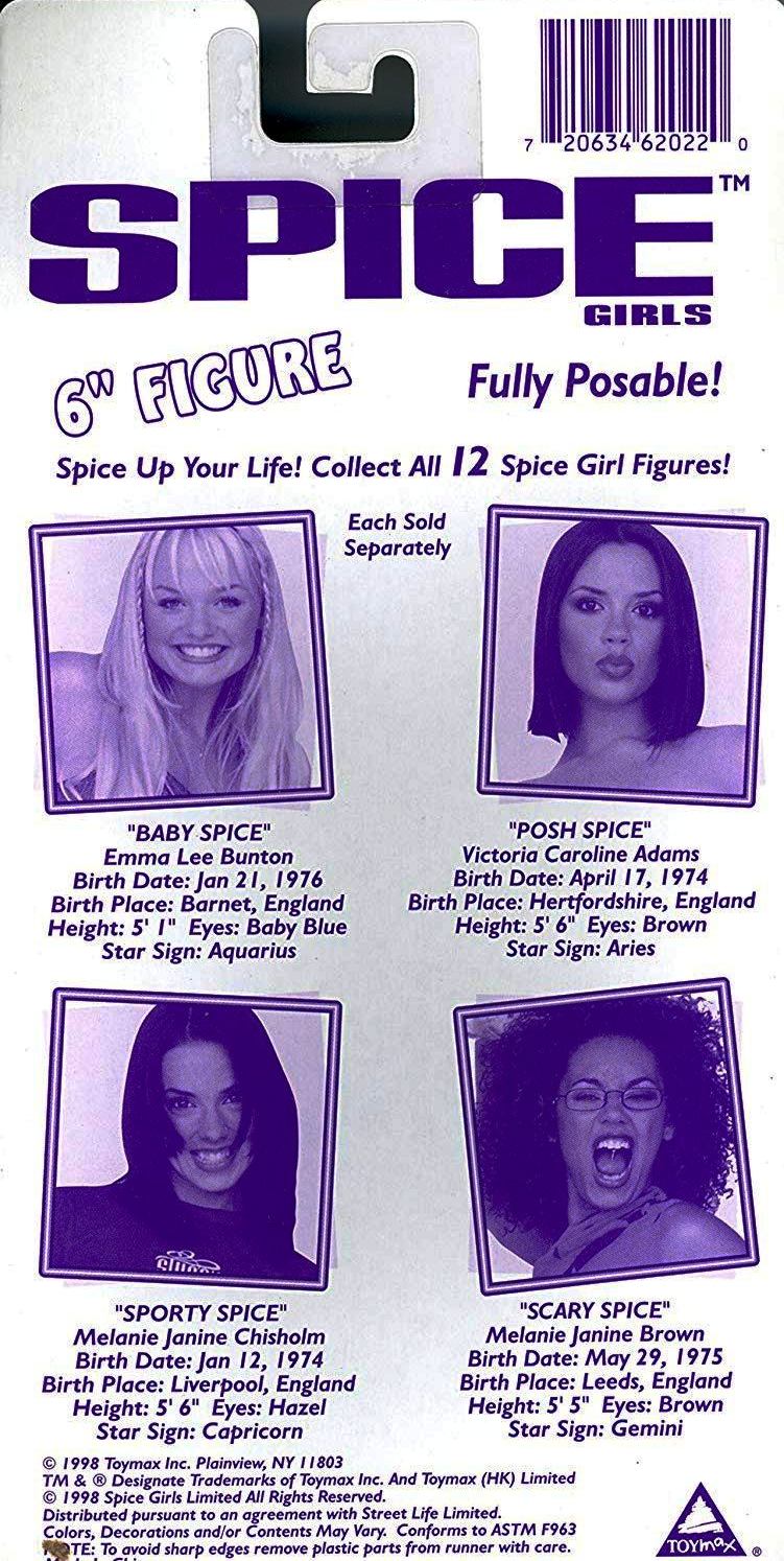 Scary Spice (“Melanie Brown”) Spice Girls 6″ Doll (w/"Real Cloth" Long ...