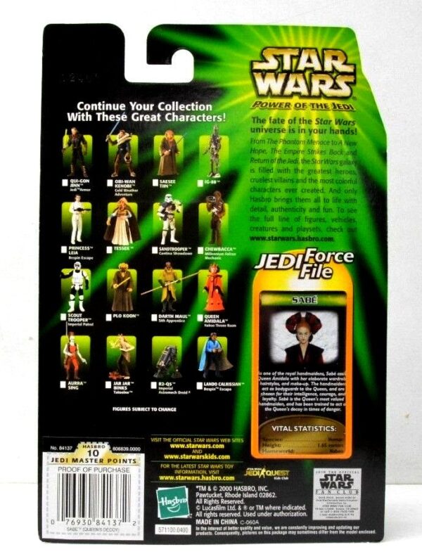 Sabe “Queen's Decoy #.0400)” (Star Wars “POTJ-Jedi Force File Kenner ...