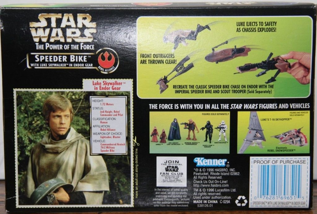 Speeder Bike “w/Exclusive Luke Skywalker & Black-Prosthetic Right Hand On Packaging Photo Print ...
