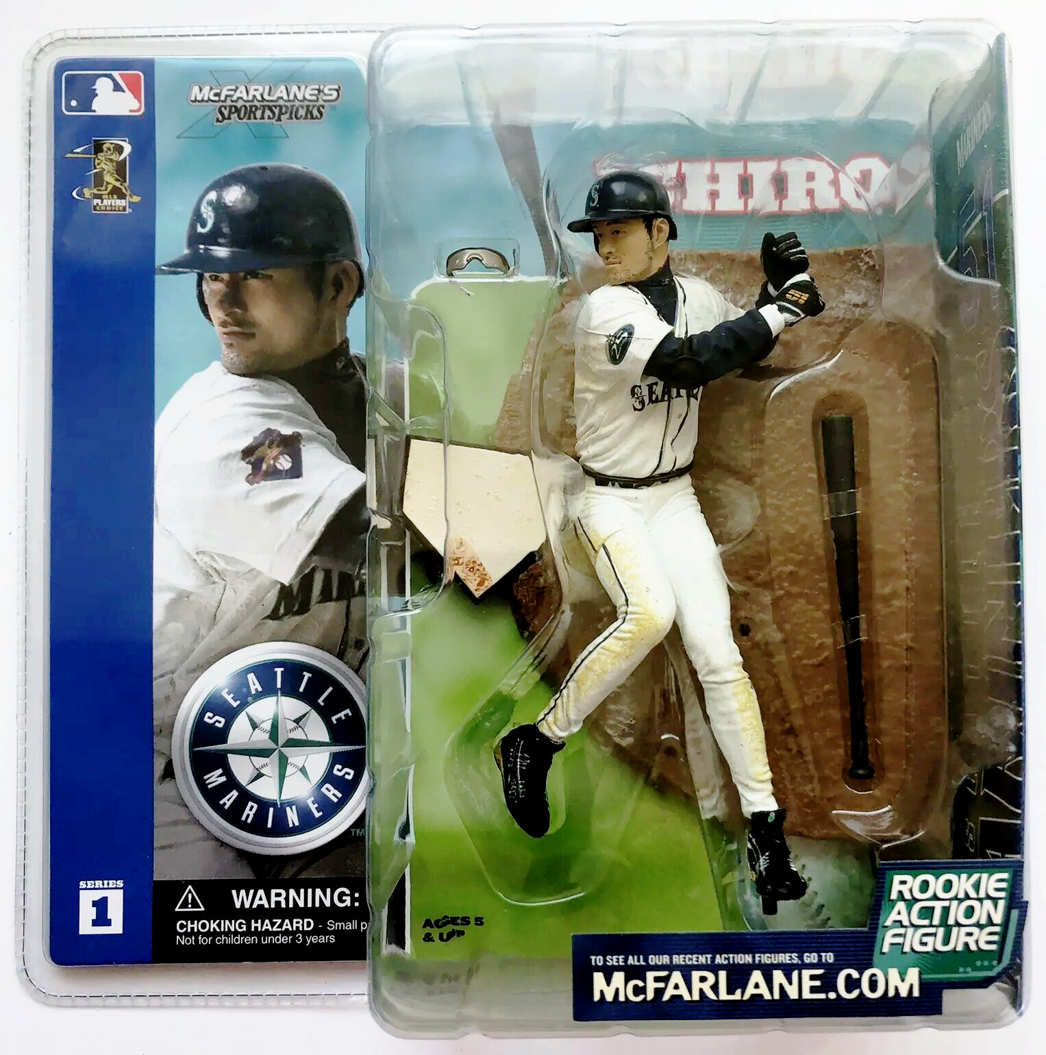 2002 McFarlane Ichiro Rookie w/Seattle Text Logo-Jersey Chase S-1