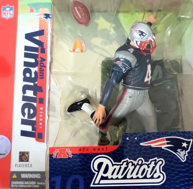 2004 McFarlane NFL Adam Vinatieri (Rookie 2-Bar Face Guard) S-10