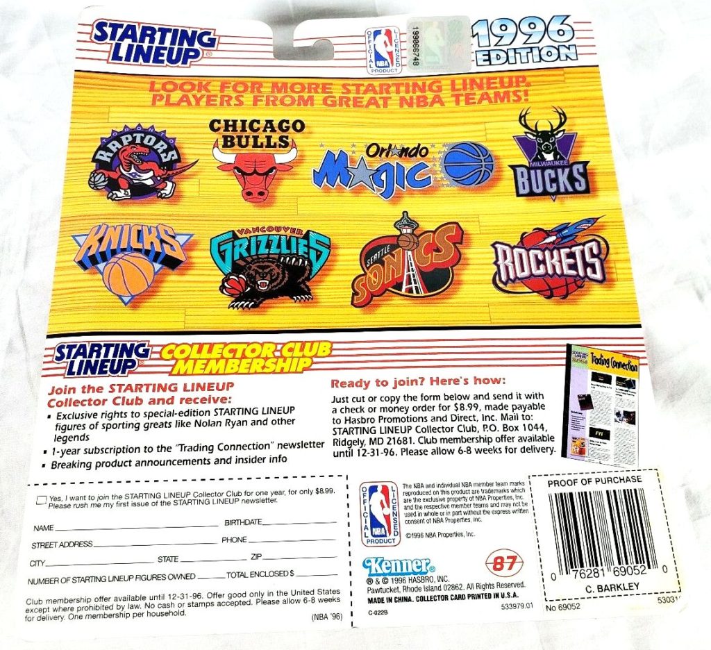 Charles Barkley “#34 Suns Purple Uniform w/Player Trading Card” (Sports ...