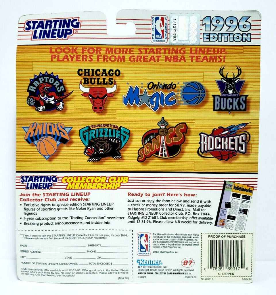 Scottie Pippen “#33 Bulls Red Uniform w/Player Trading Card” (Sports ...