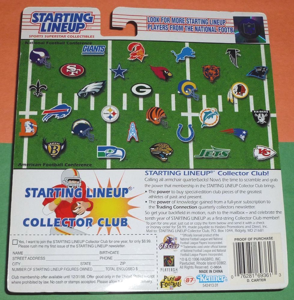 Dale Carter “Rookie 1st Piece Red & White Uniform w/NFL Trading Card ...