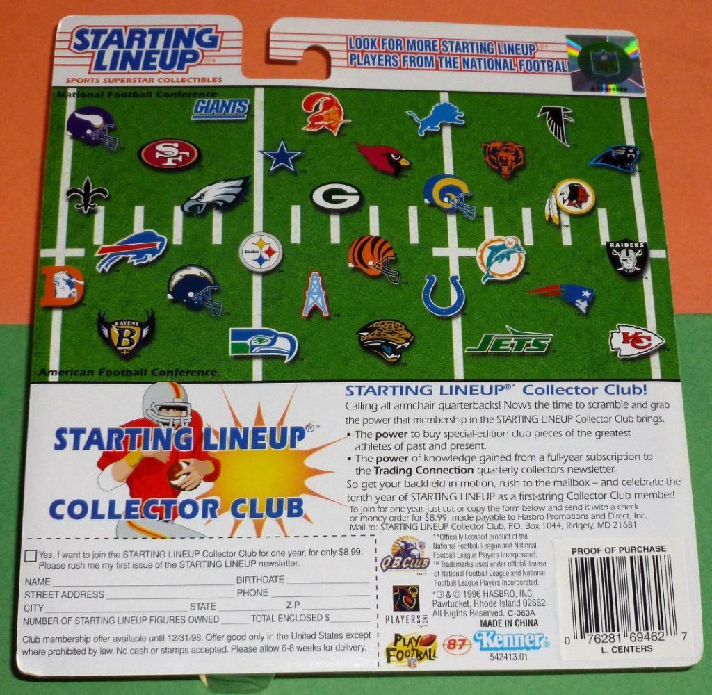 Larry Centers “Rookie 1st Piece Red & White Uniform w/NFL Trading Card ...