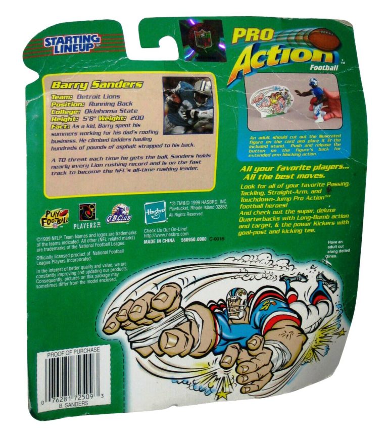 Barry Sanders “Pro-Action w/Straight Arm Action” (Hasbro NFL Starting ...