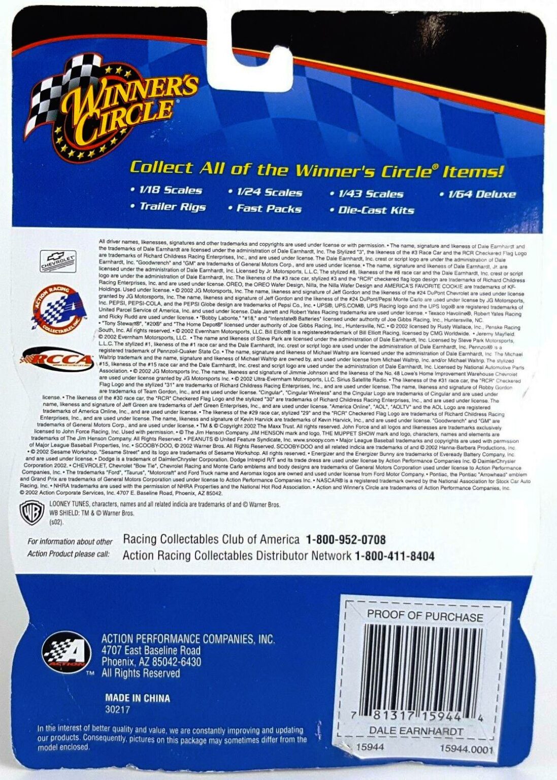 Winner's Circle-Nascar Dale Earnhardt #3 Goodwrench Service Plus 2000 ...