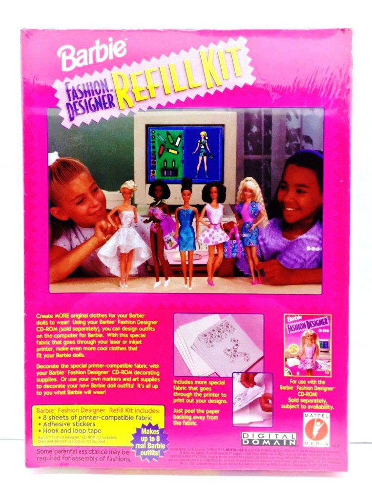 Barbie Fashion Designer ("Refill Kit" Printer-Compatible Fabric) “Rare ...