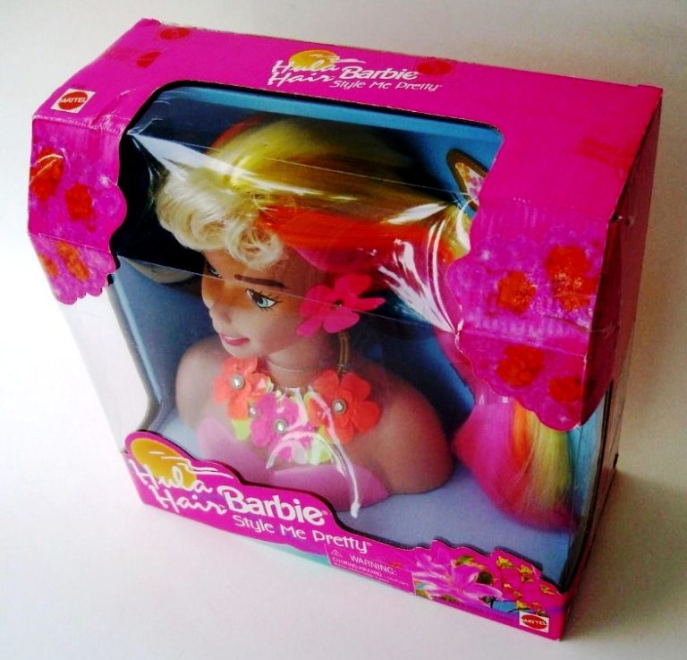 1997 Hula Hair Barbie Figurine Bust "Style Me Pretty" (Platinum Blonde ...