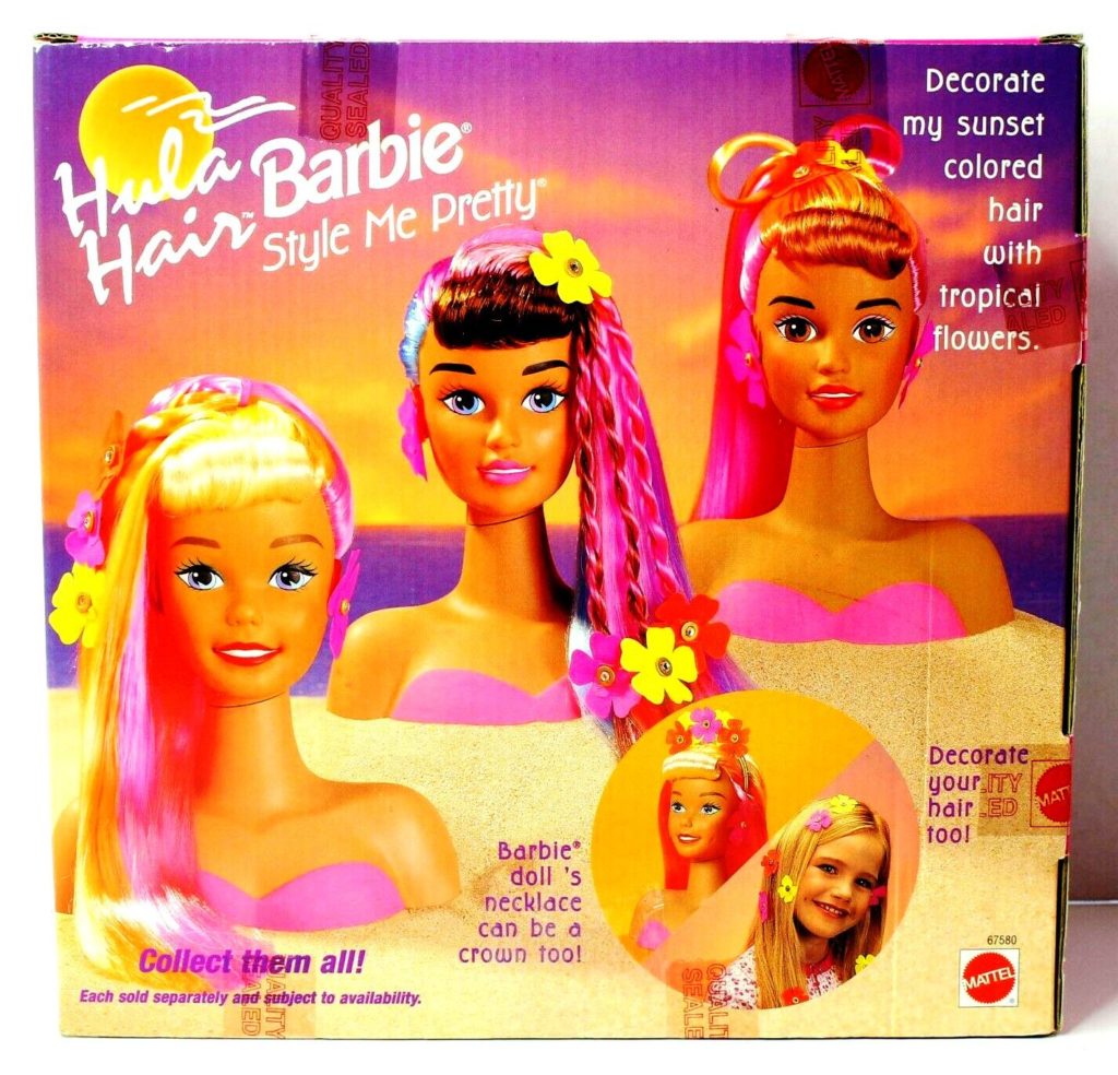 1997 Hula Hair Barbie Figurine Bust "Style Me Pretty" (Platinum Blonde ...