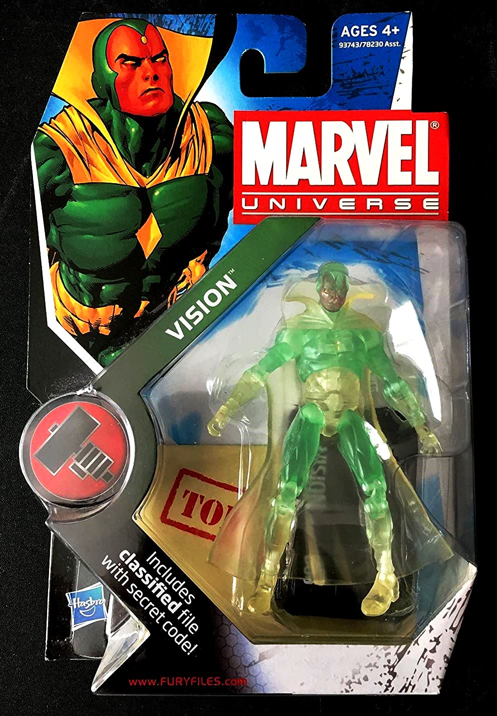 2009 Marvel Universe Vision (Translucent Variant) w/File & Code