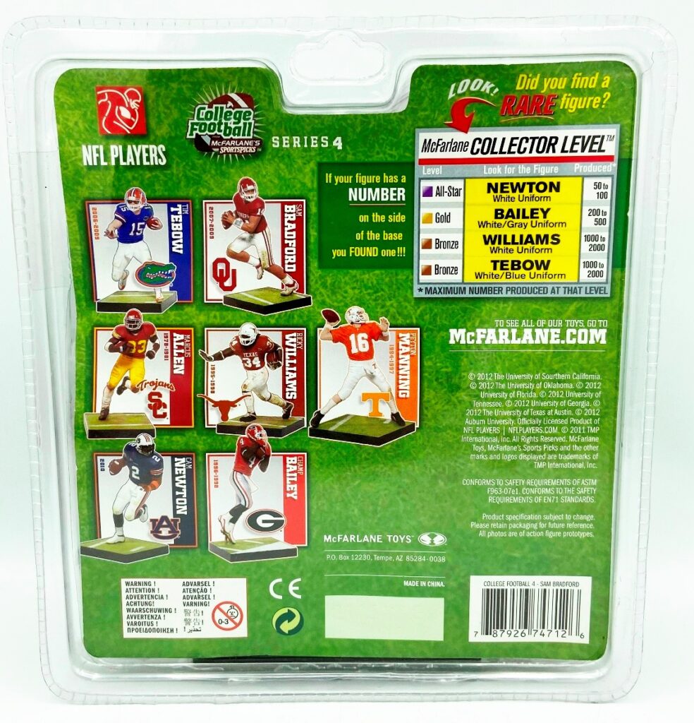 2012 McFarlane College Football Sam Bradford Series-4 Red Jersey