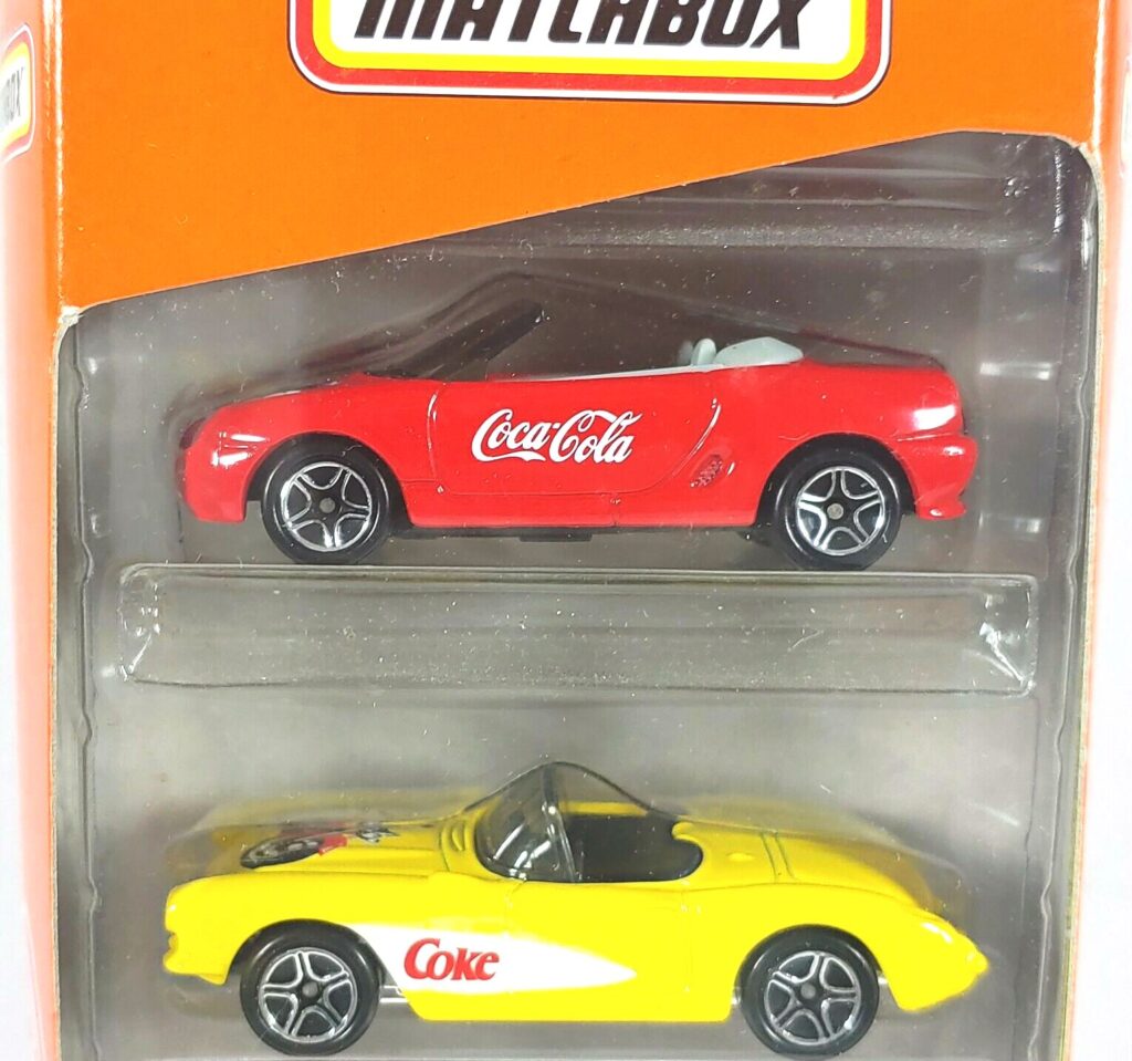 COCA-COLA “w/Yellow-Corvette!” Exclusive Designs (MATCHBOX 5-PACK 1:64 ...
