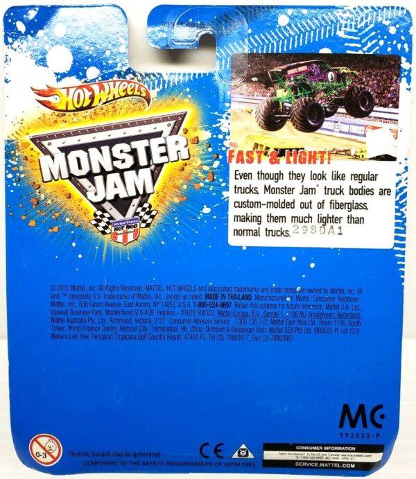 Grinder Monster Jam #6/80 (Red w/Decals) “1st Edition 2010 Series ...