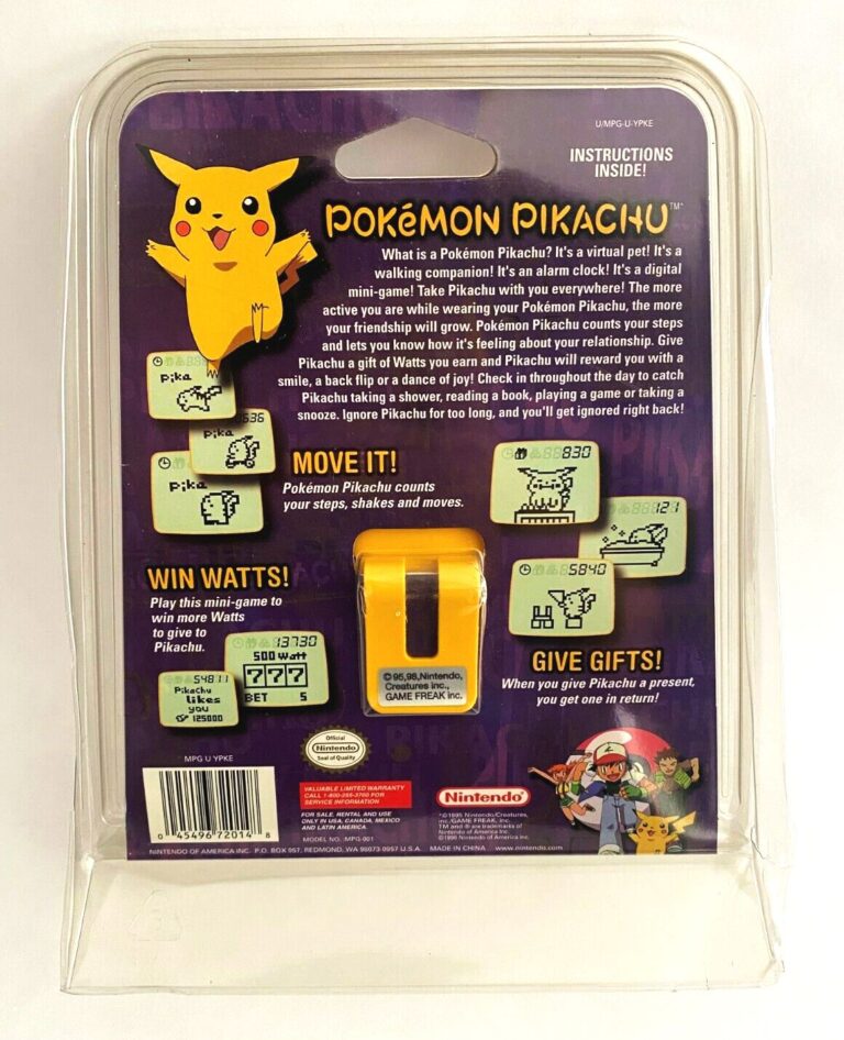 Pokémon Pikachu Gen-1 ("New Generation I Virtual Pet") Vintage ...