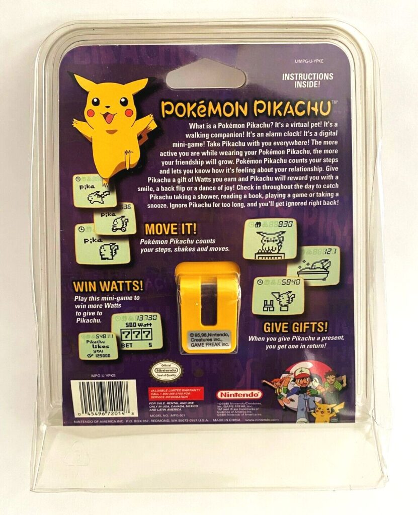 Pokémon Pikachu Gen-1 ("New Generation I Virtual Pet") Vintage ...