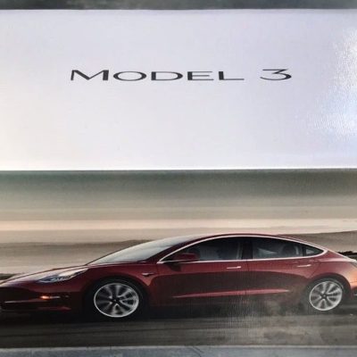 Tesla Model 3 Replica "Limited Edition Red 1:43 Scale Diecast Vehicle w ...