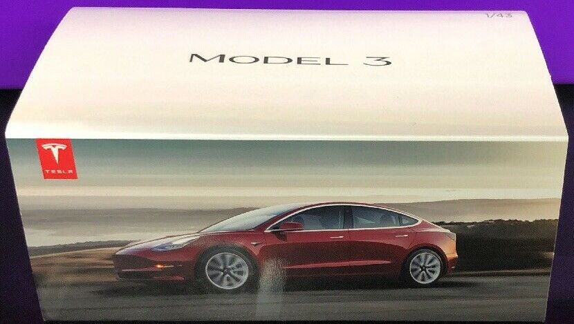 Tesla Model 3 Replica "Limited Edition Red 1:43 Scale Diecast Vehicle w ...