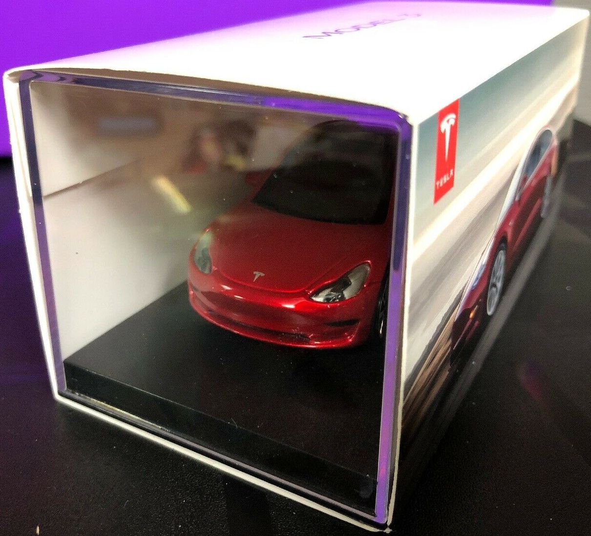 Tesla Model 3 Replica "Limited Edition Red 1:43 Scale Diecast Vehicle w ...