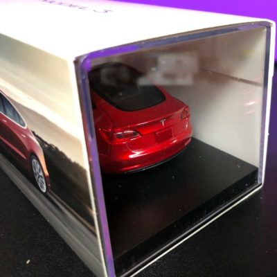 Tesla Model 3 Replica "Limited Edition Red 1:43 Scale Diecast Vehicle w ...