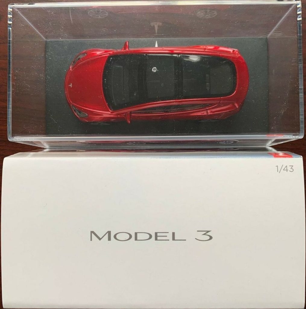 Tesla Model 3 Replica "Limited Edition Red 1:43 Scale Diecast Vehicle w ...