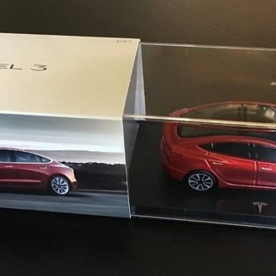 Tesla Model 3 Replica "Limited Edition Red 1:43 Scale Diecast Vehicle w ...