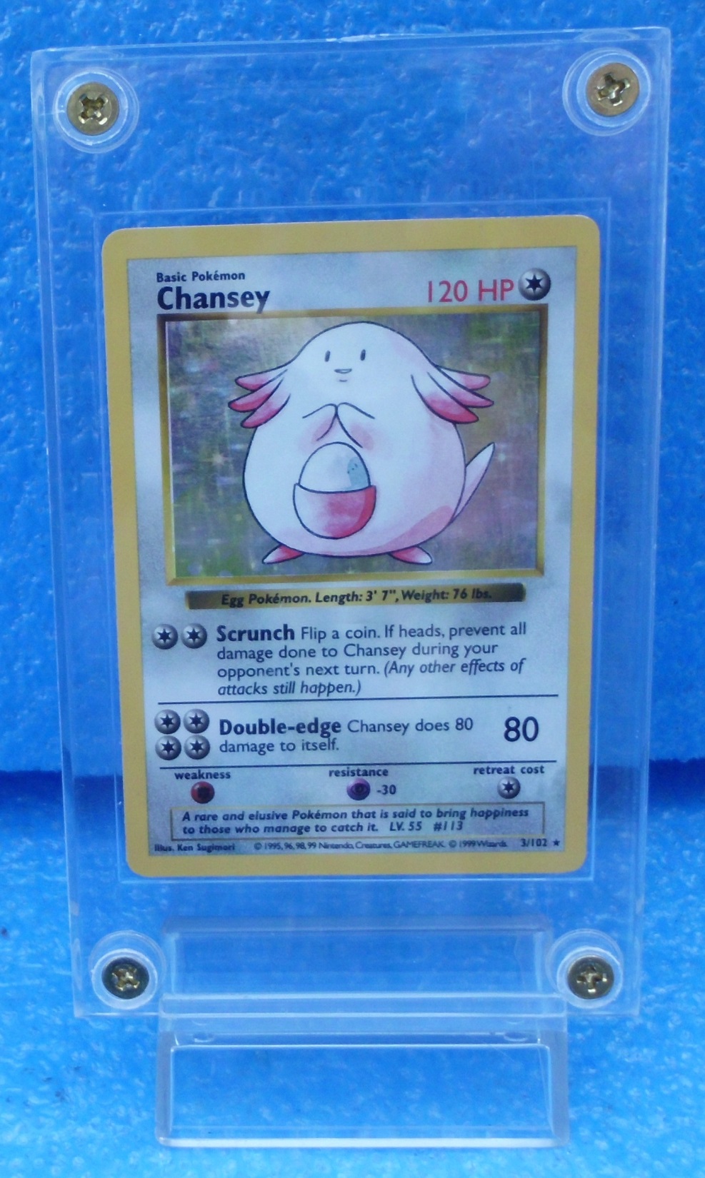 Chansey (Card #3/102 *Shadowless Borders*) “Pokemon Unlimited Holo-Foil ...