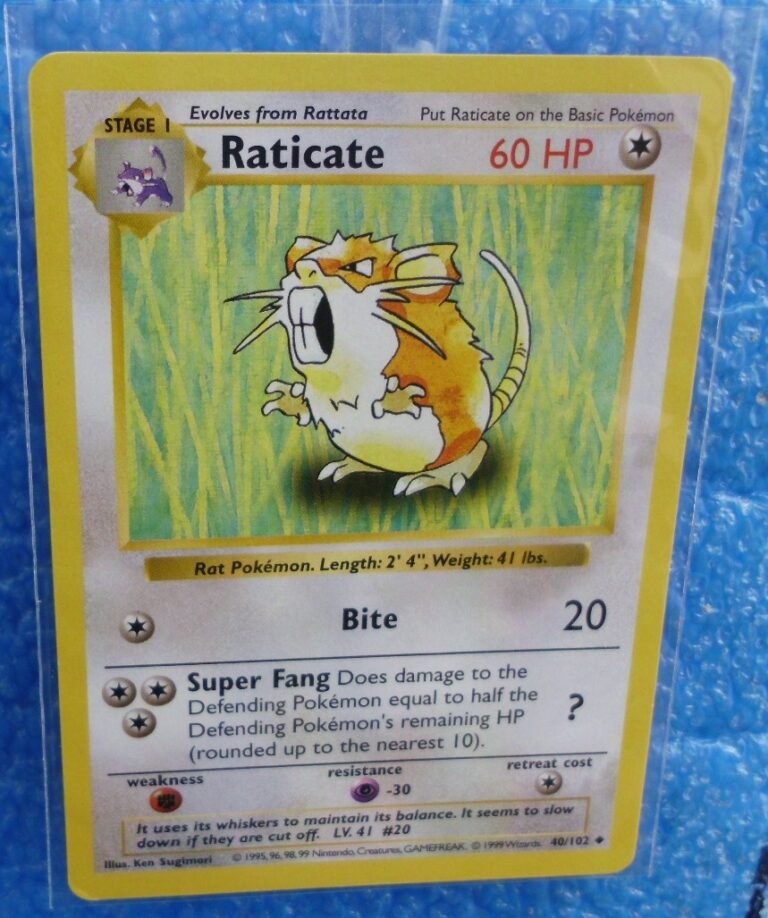 Raticate (Card #40/102 *Shadowless Borders*) “Pokemon Unlimited Base ...