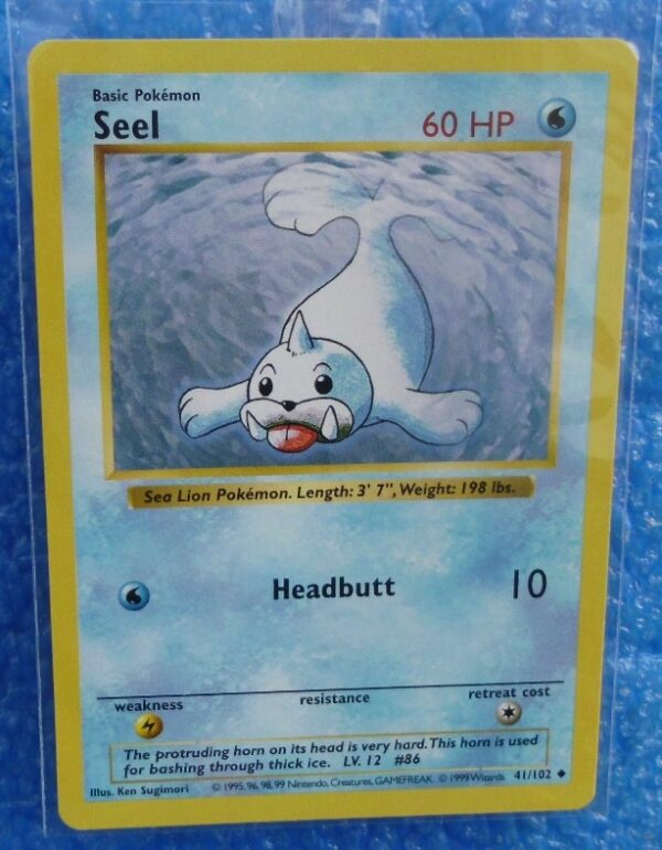 Seel (Card #41/102 *Shadowless Borders*) “Pokemon Unlimited Base Set ...