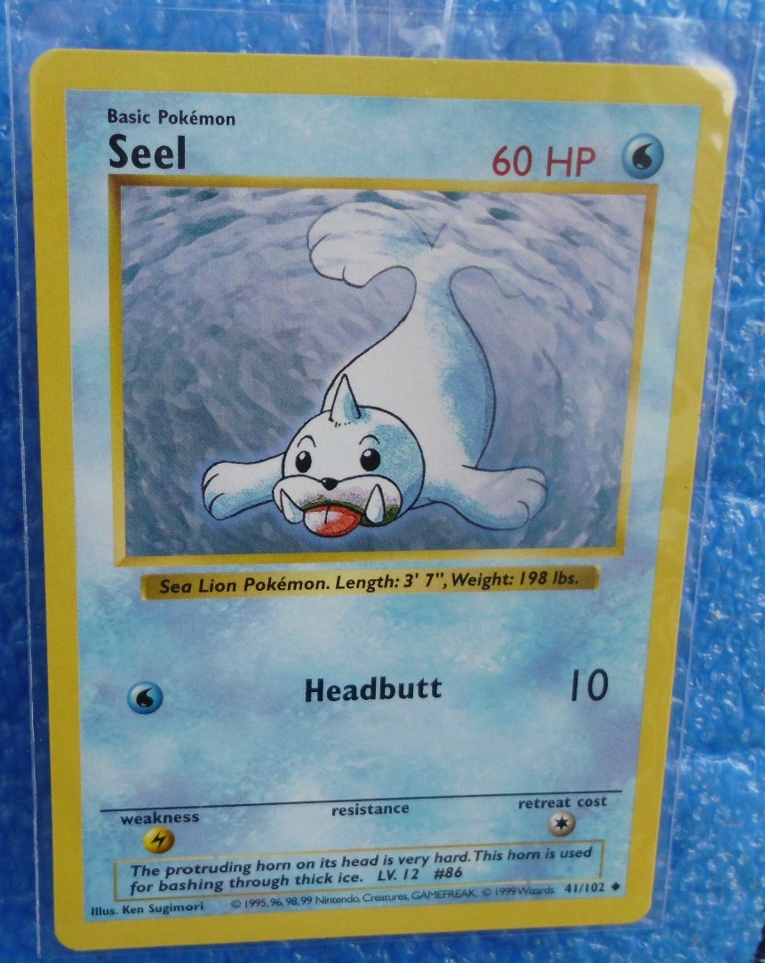 Seel (Card #41/102 *Shadowless Borders*) “Pokemon Unlimited Base Set ...