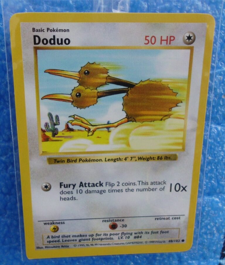 Doduo (Card #48/102 *Shadowless Borders*) “Pokemon Unlimited Base Set ...