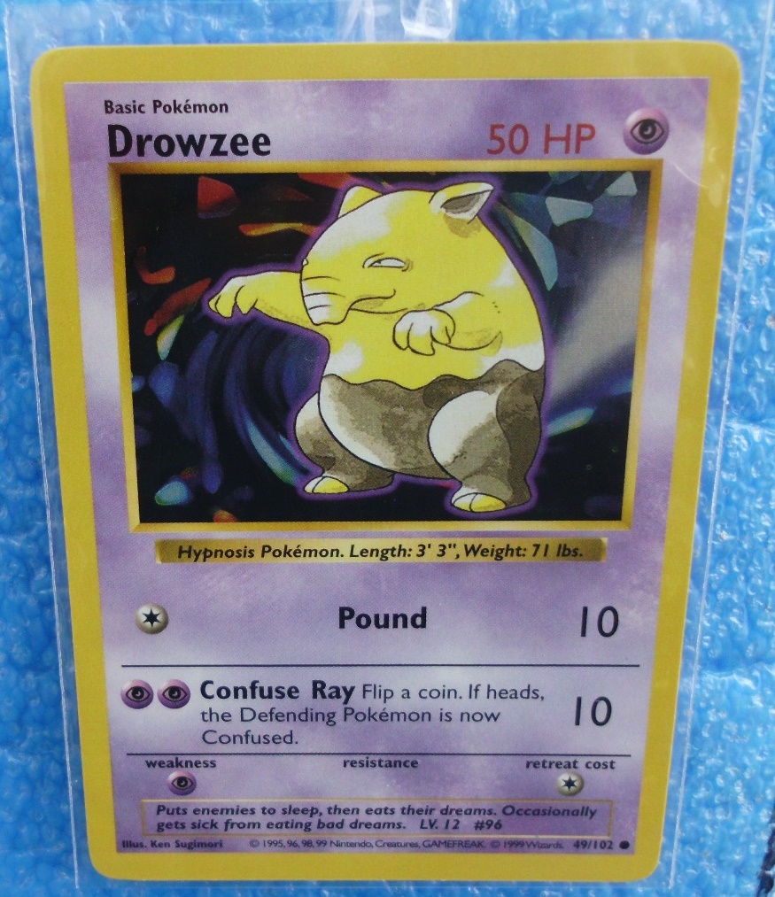 Drowzee (Card #49/102 *Shadowless Borders*) “Pokemon Unlimited Base Set ...