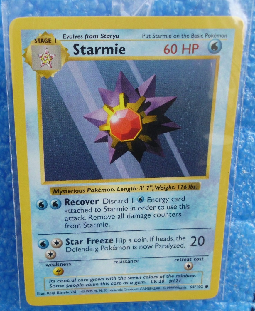 Starmie (Card #64/102 *Shadowless Borders*) “Pokemon Unlimited Base Set ...