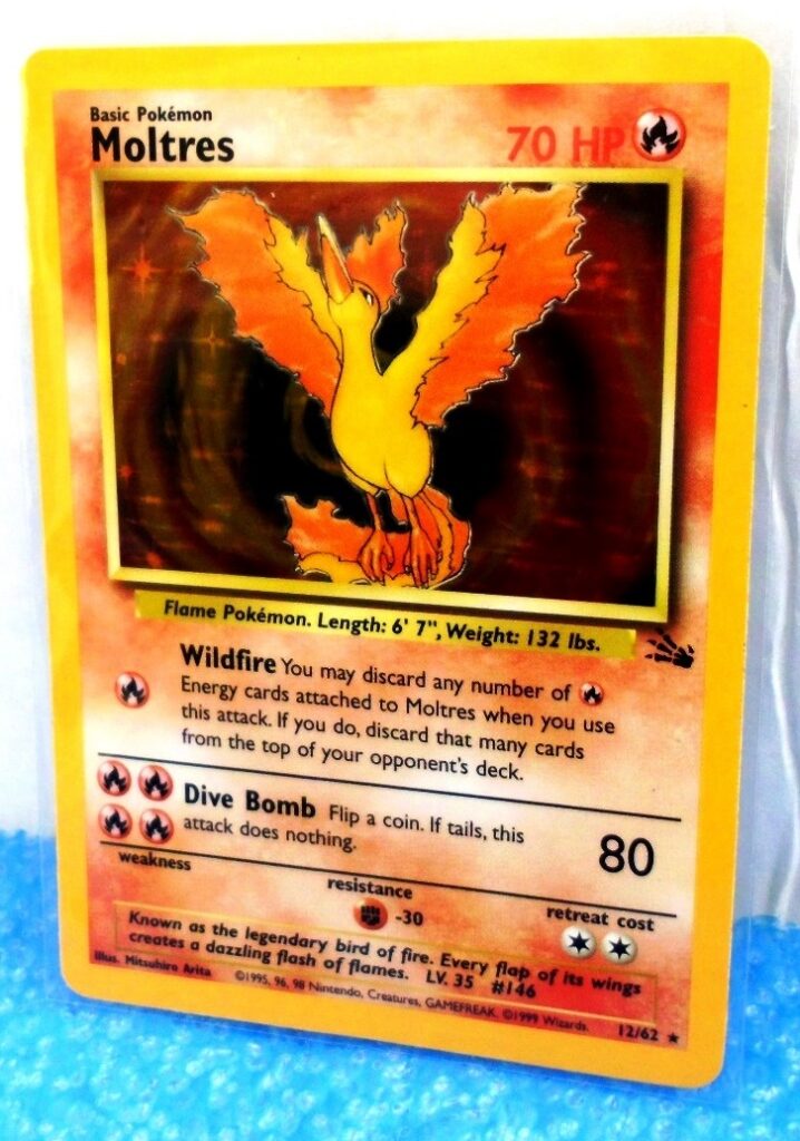 Moltres (Card #12/62) “Pokemon Fossil Unlimited Booster Holo Foil Base ...