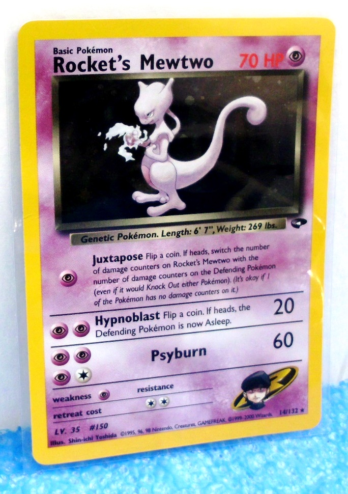 Rocket's Mewtwo (Card #14/132) “Pokemon Gym Challenge Unlimited Edition Holo Foil Base Set ...