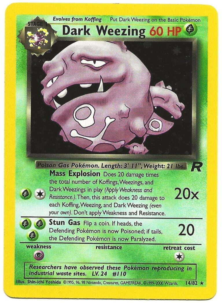 Dark Weezing (Card #14/82) “Pokemon Team Rocket Unlimited Edition Holo ...