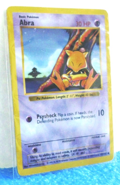 Abra (Card #43/102 *Shadowless Borders*) “Pokemon Unlimited Base Set ...
