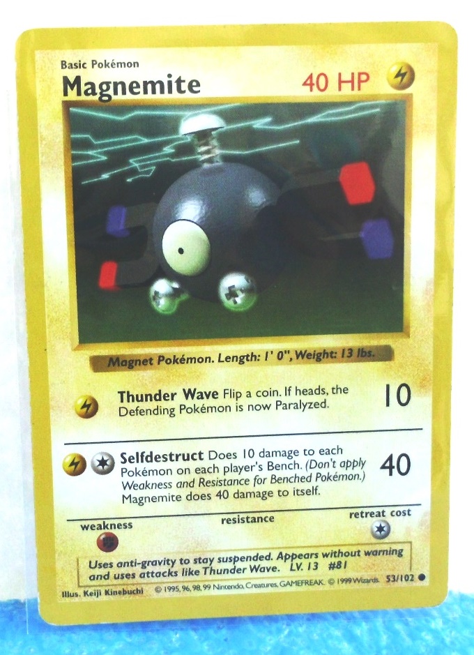 Magnemite (Card #53/102 *Shadowless Borders*) “Pokemon Unlimited Base ...