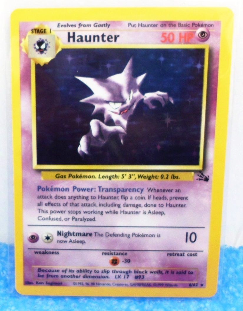 Haunter (Card #6/62) “Pokemon Fossil Unlimited Booster Holo Foil Base ...