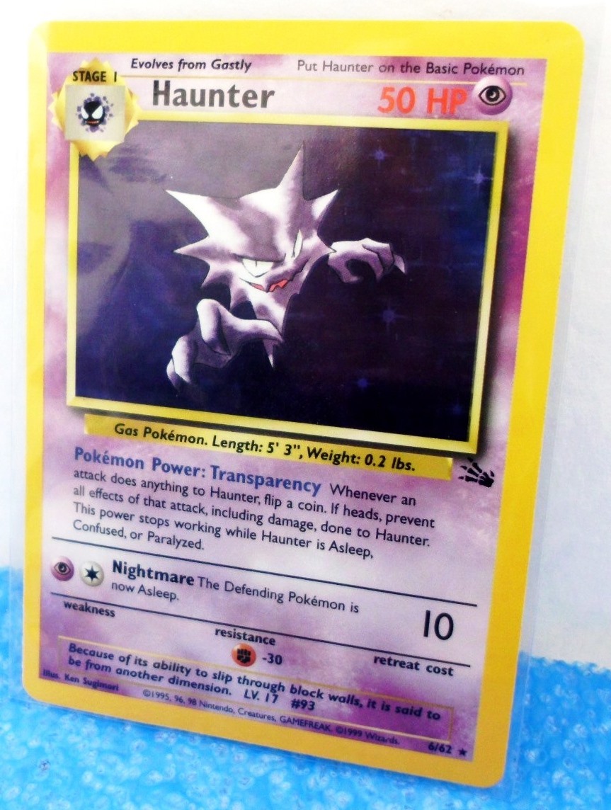 Haunter (Card #6/62) “Pokemon Fossil Unlimited Booster Holo Foil Base ...