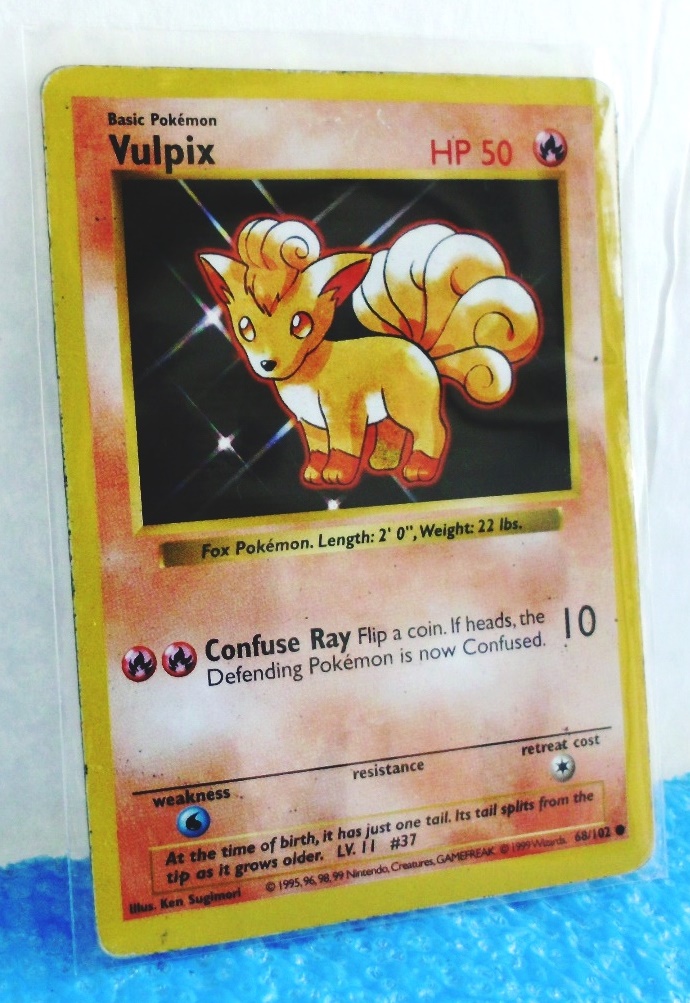 Vulpix (Card #68/102 *Shadowless Borders*) NM-PLAYED-CARD “Pokemon ...