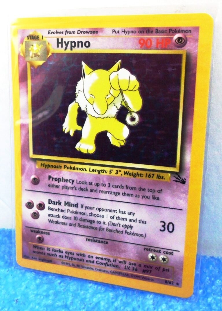 Hypno (Card #8/62) “Pokemon Fossil Unlimited Booster Holo Foil Base Set ...