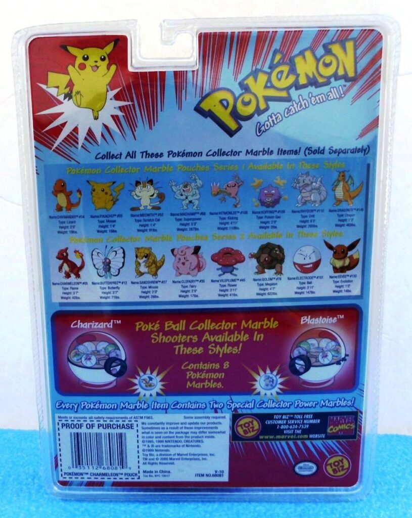 Pokemon Collector Marble Pouches “#05 Charmeleon Pouche w/10 Highly ...