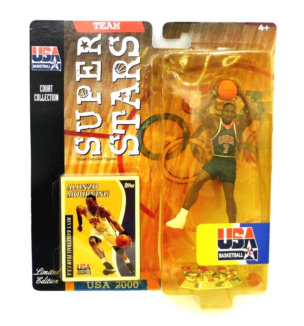2000 Mattel USA Basketball Alonzo Mourning Super Stars Team/Card