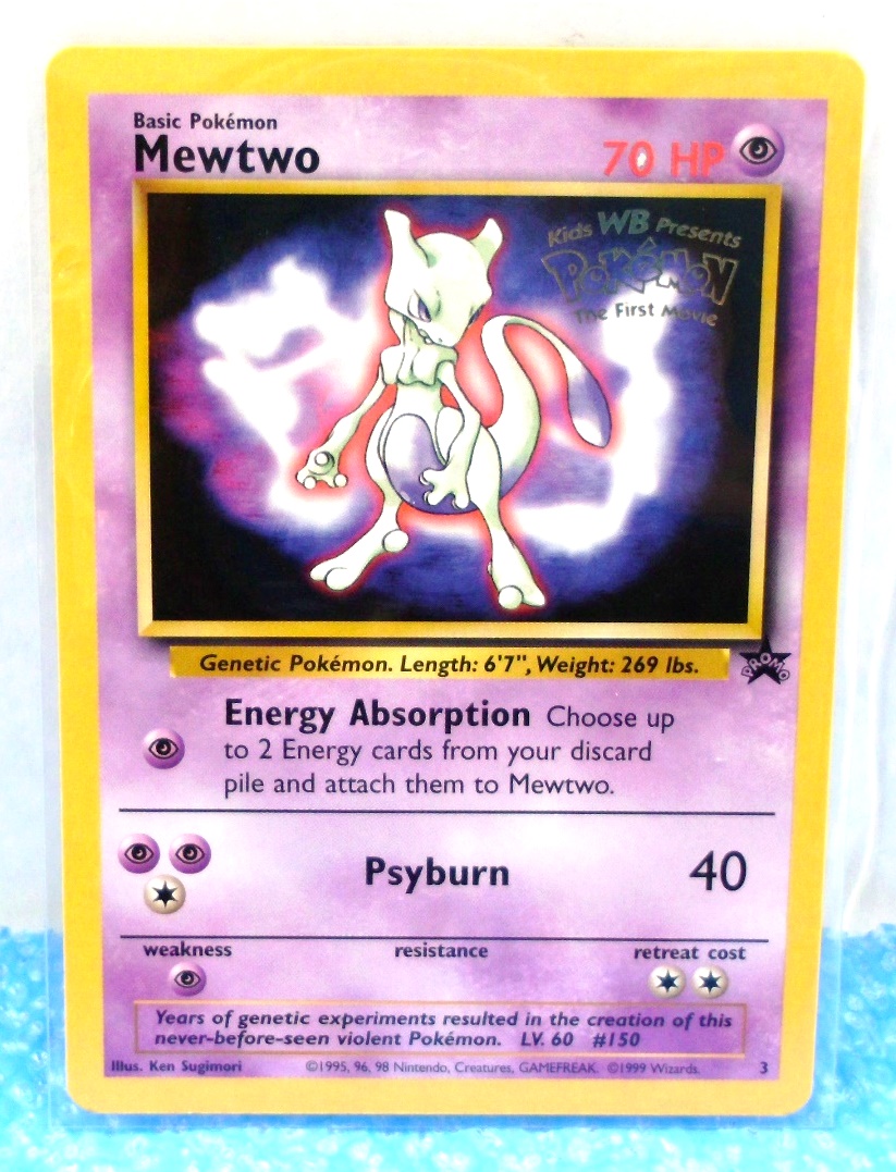 Mewtwo Promo Card 3 Gold Seal WB Kids Presents Pok mon The First Mewtwo Promo Card 3 Gold Seal WB Kids Presents Pok mon The First