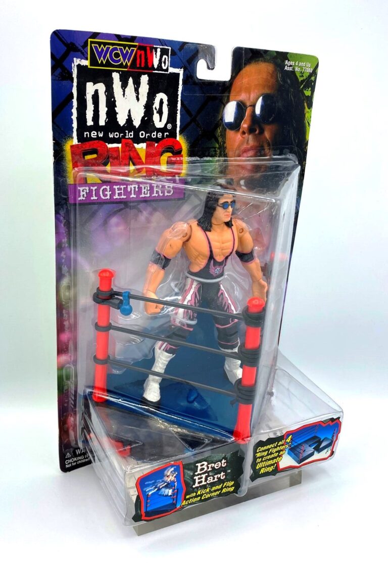WCW/NWO Ring Fighters Authentic Figures! Bret Hart (The Hitman!) w/Kick ...